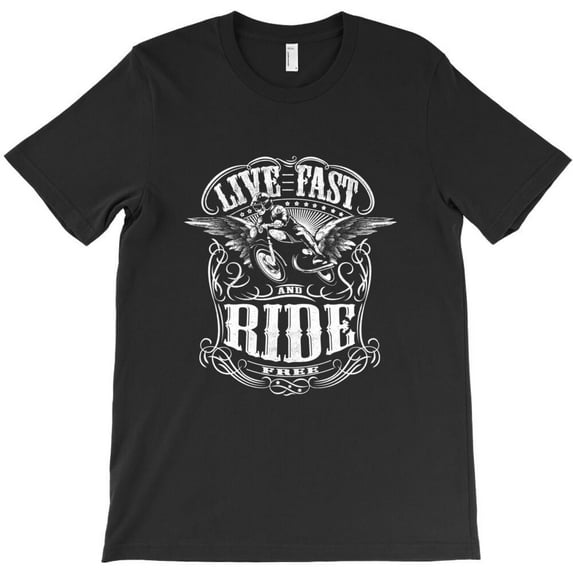 Live Fast And Ride Free Funny Motorcycle and Biker and Freedom and ...
