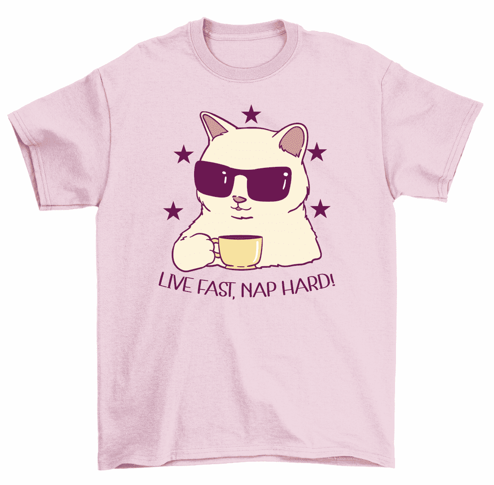 Live Fast Nap Hard Funny Cat Kitten T-Shirt Women Unisex - Walmart.com