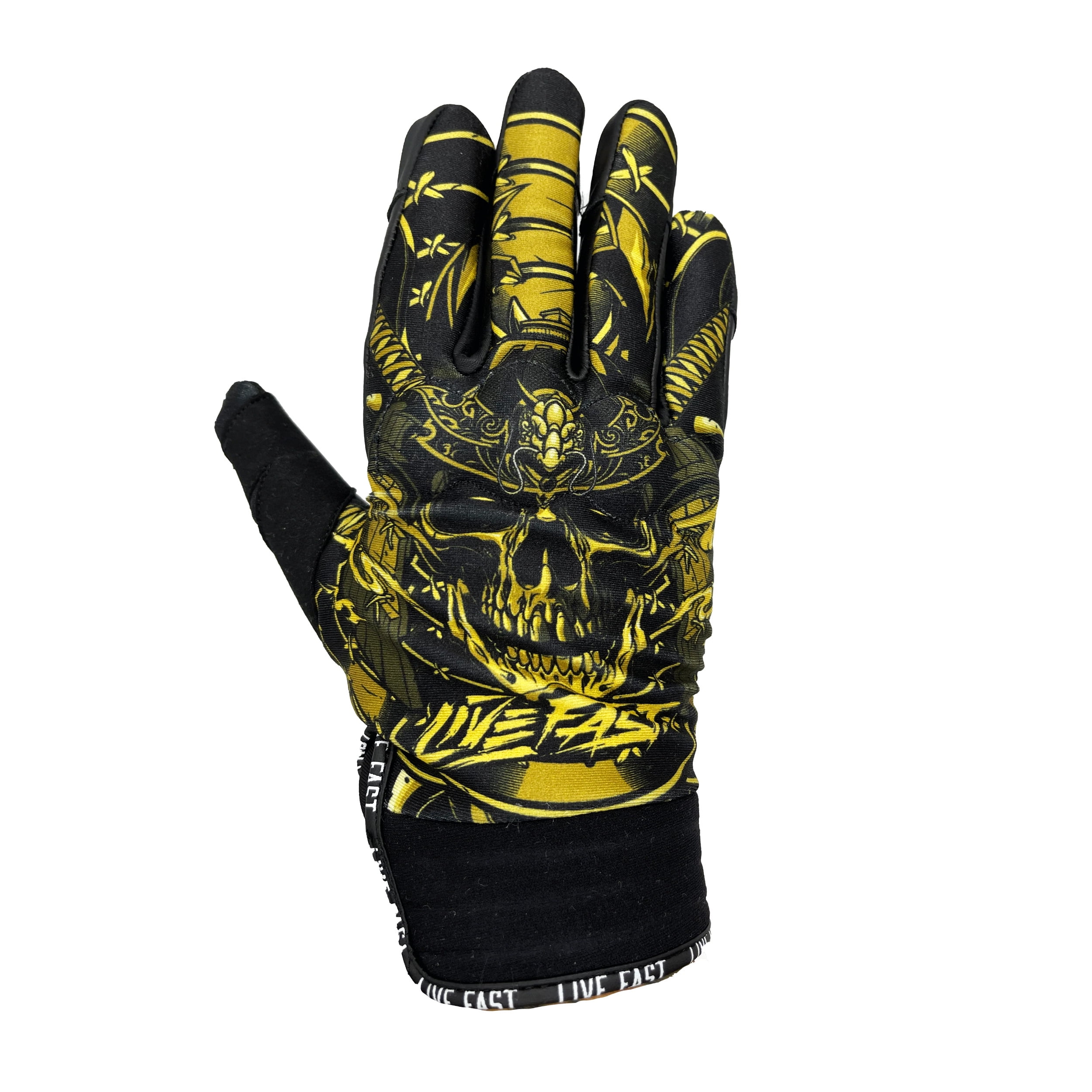 Live Fast X Sweyda Collab - Golden Samurai Motorcycle Gloves - Walmart.com