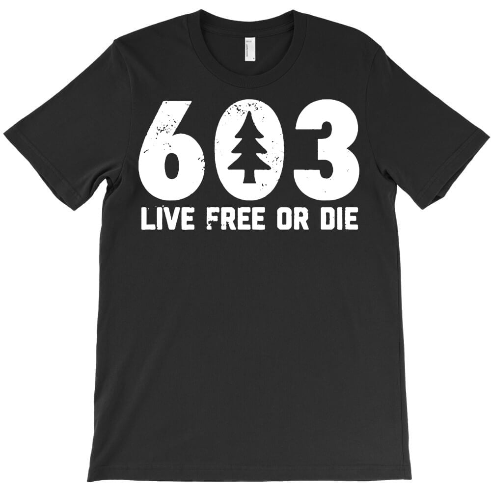 Live Free Or Die 603 Tree Themed Funny and Cool New Hampshire and State ...
