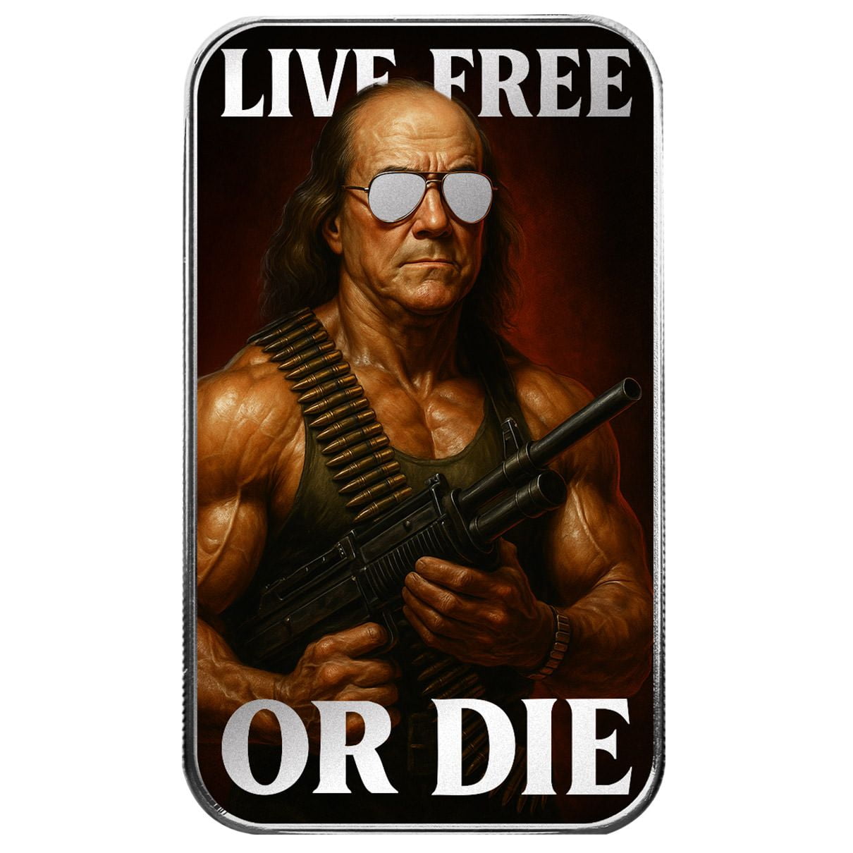Live Free or Die 1 Troy oz .999 Fine Silver Color Bar - Walmart.com
