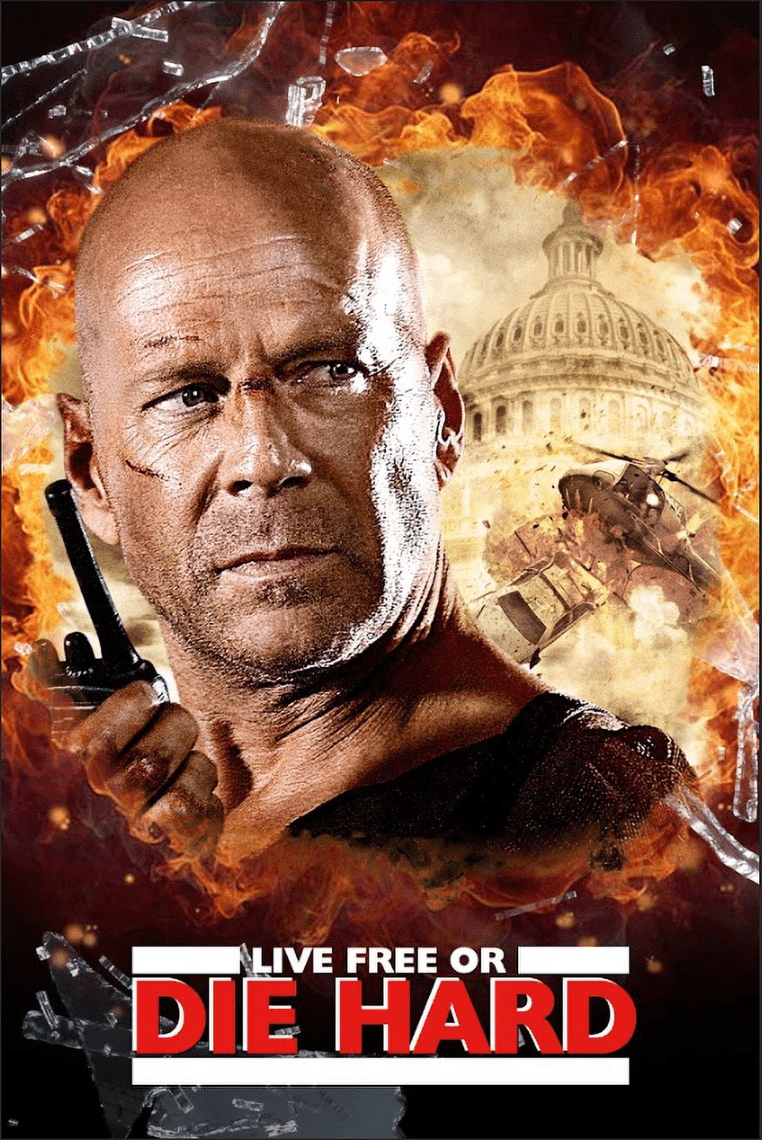 Live Free or Die Hard (2007) Movie Poster 24x36 Action Thriller, Bruce ...