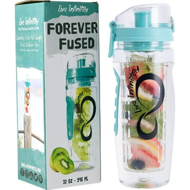 Live Infinitely Gym Water Bottle with Time Marker Fruit Infuser and ...