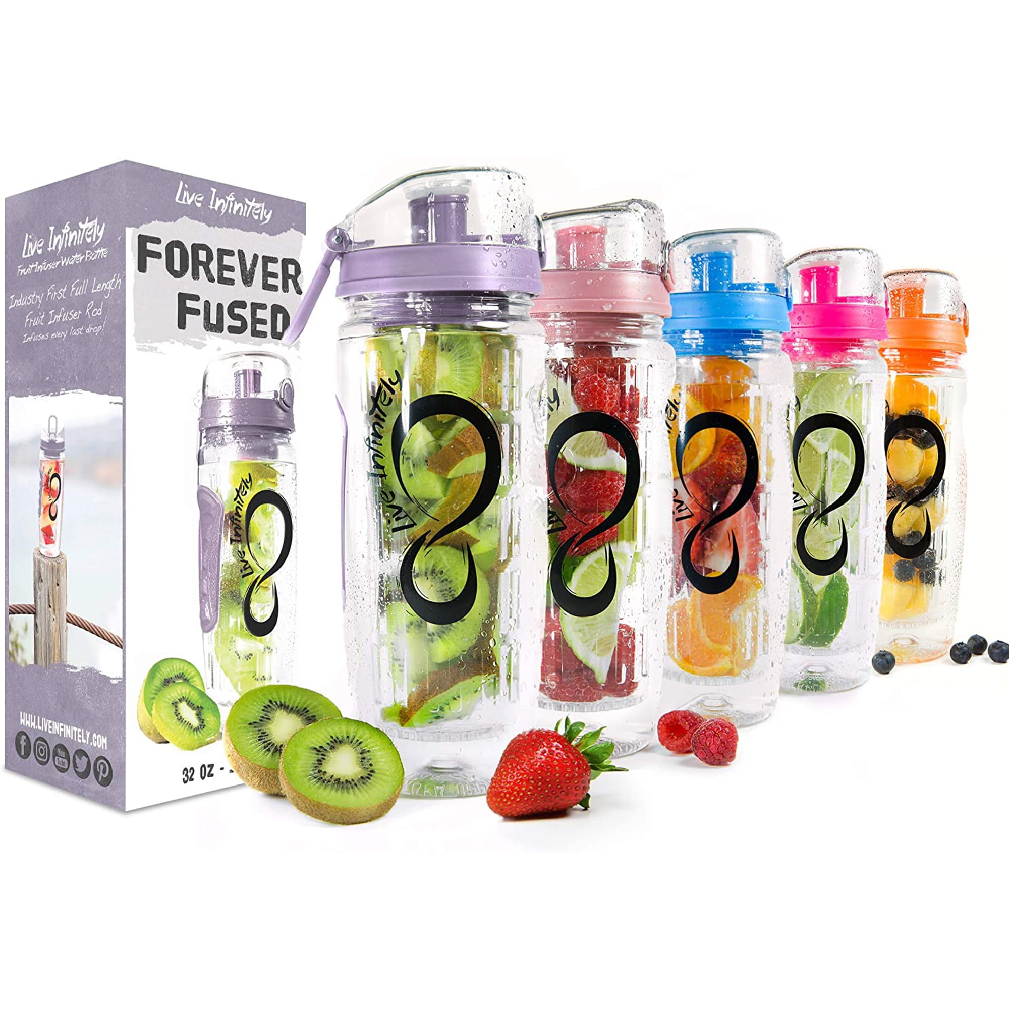 Live Infinitely Fruit Infuser Water Bottle with Full-length Infusion ...