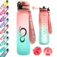Live Infinitely 34 Oz Gym Water Bottle with Time Marker, Fruit Infuser ...