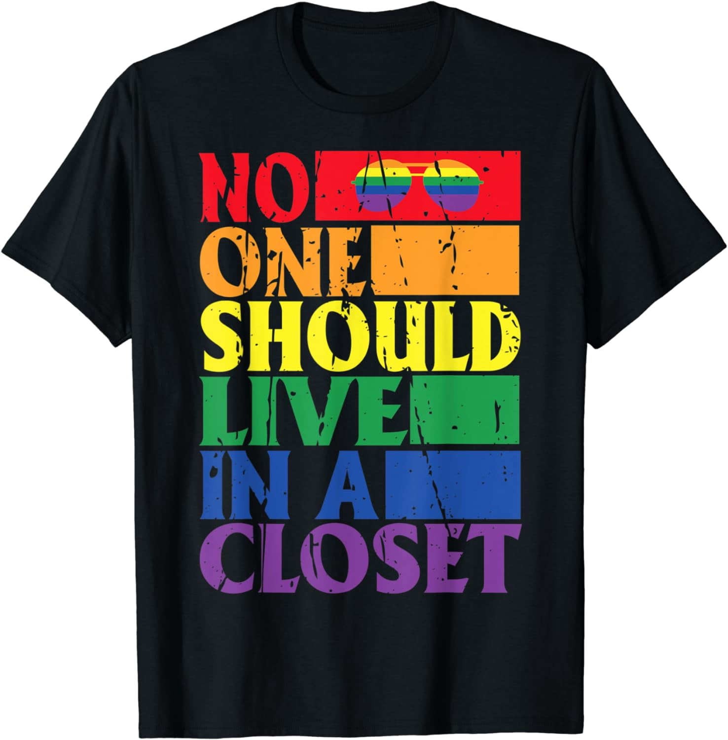 Live LGBTQ Pride Closet Rainbow Graphic Parade March Cool T-Shirt ...