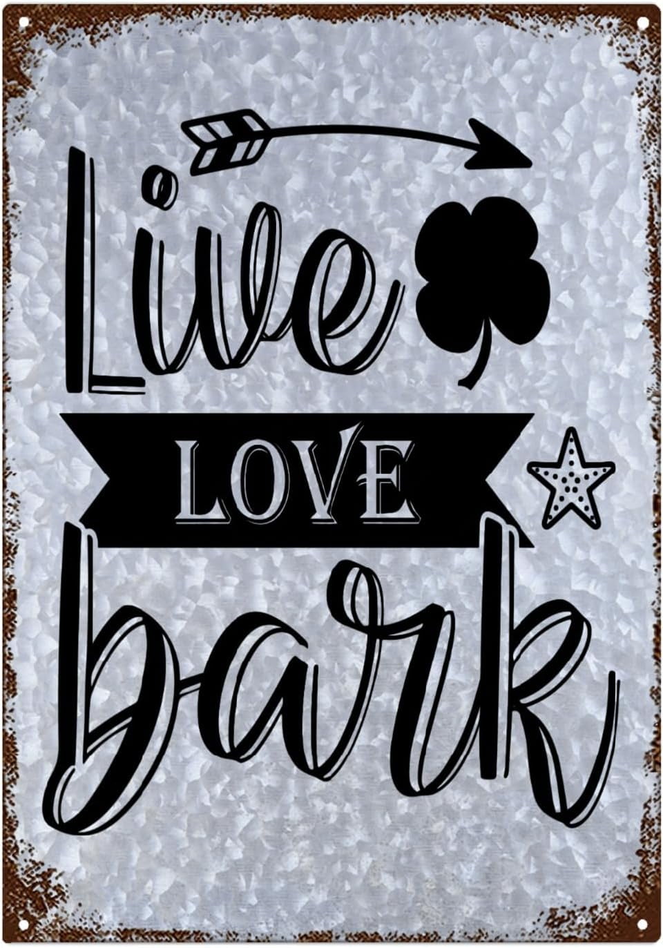 Live Laugh Bark Sign Vintage Signs For Front Yard Decor Sign Metal Tin ...