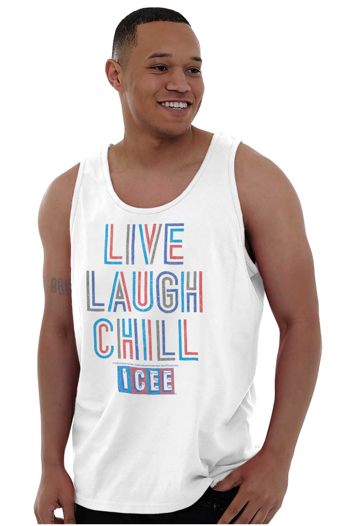 Live Laugh Chill Icee Logo Retro Tank Top T Shirts Men Women Brisco ...