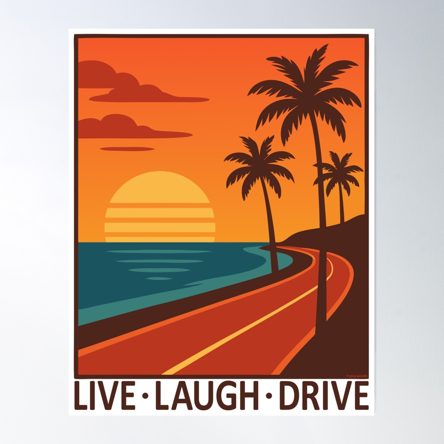 Live, Laugh, Drive Poster Wall Art, Modern Wall Decor, 12x18 UNFRAMED ...