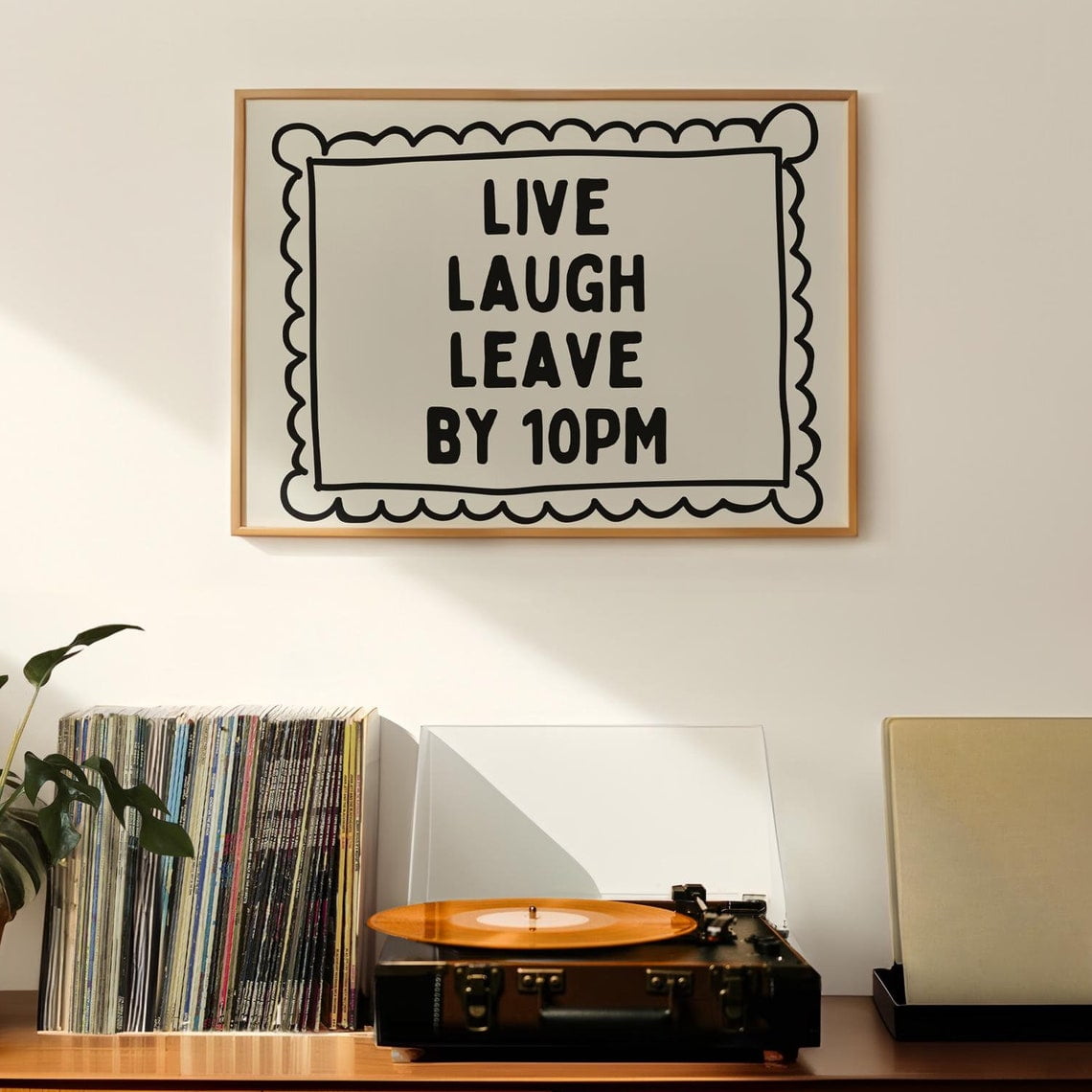 Live Laugh Leave By 10 Pm Print, Trendy Dorm Room Decor, Living Room ...