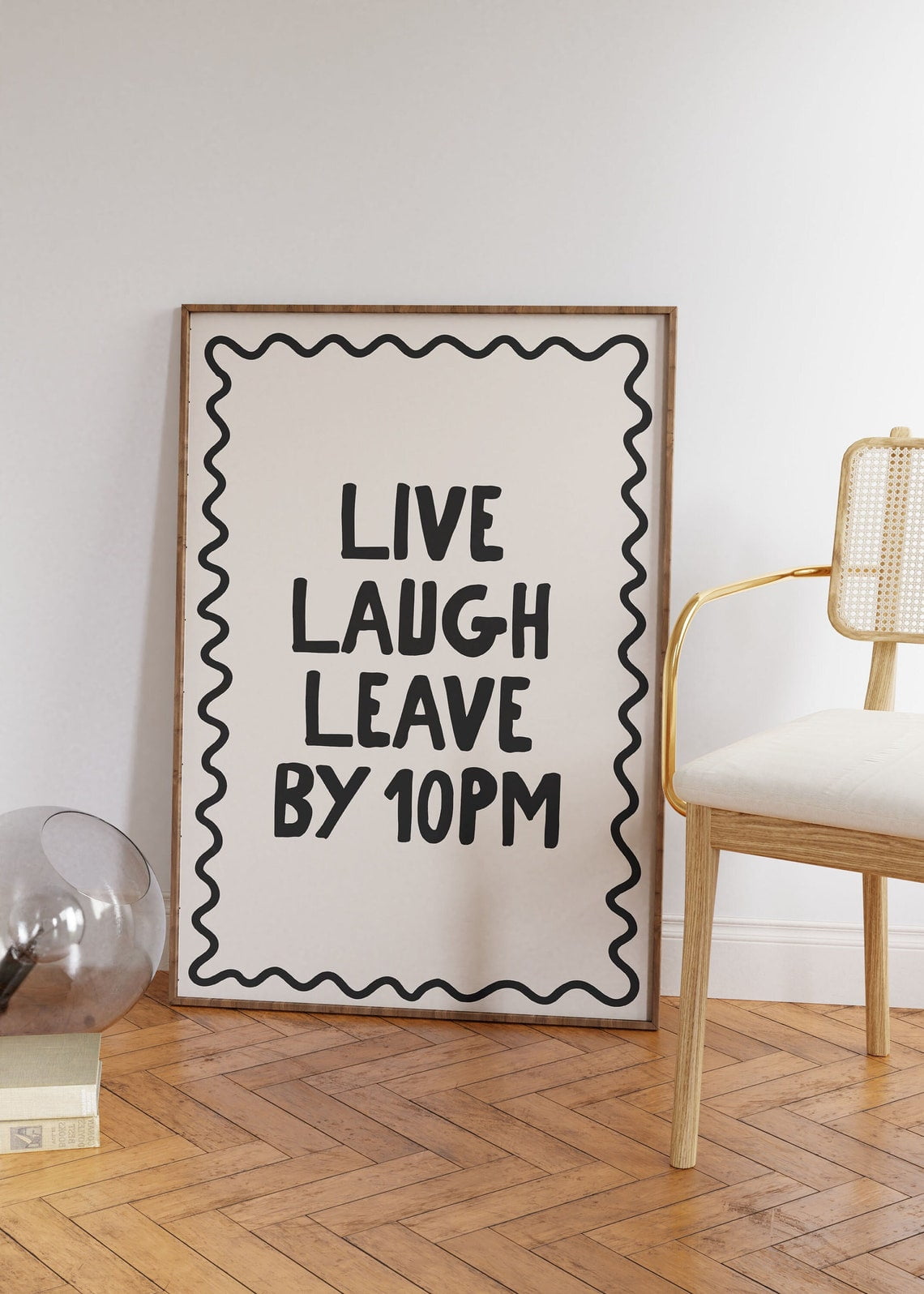 Live Laugh Leave By 10Pm Poster, Hand Drawn Neutral Art, Boho Poster ...
