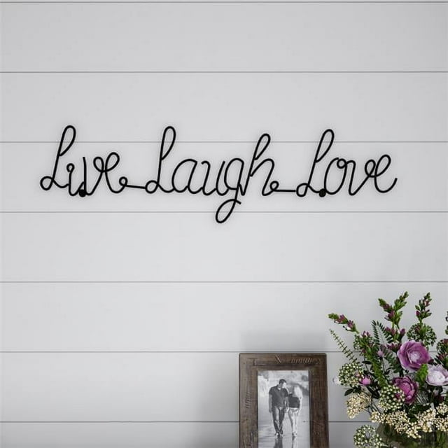 Live Laugh Love Cursive Metal Cutout Sign - Black - Walmart.com
