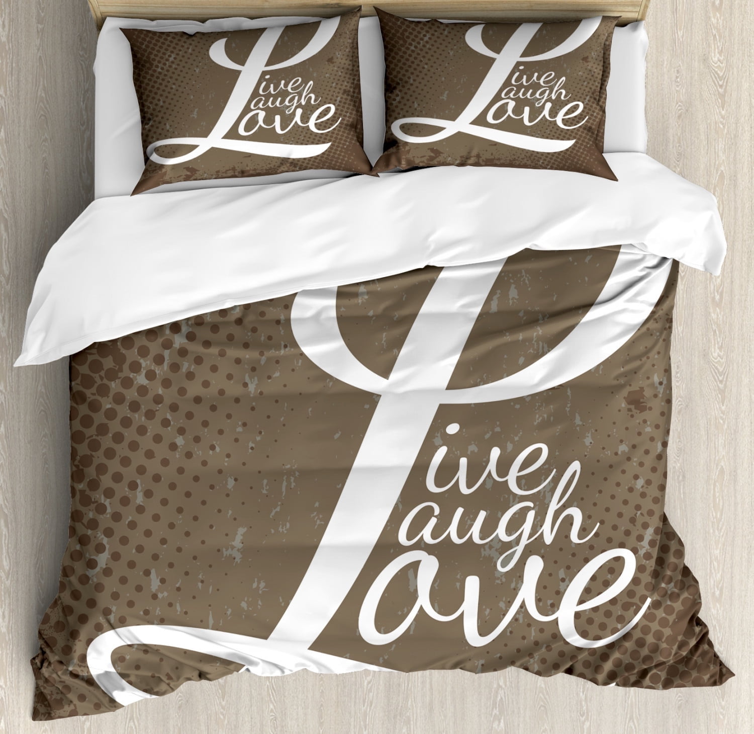 Live Laugh Love Duvet Cover Set Queen Size, Words Live Laugh Love on ...
