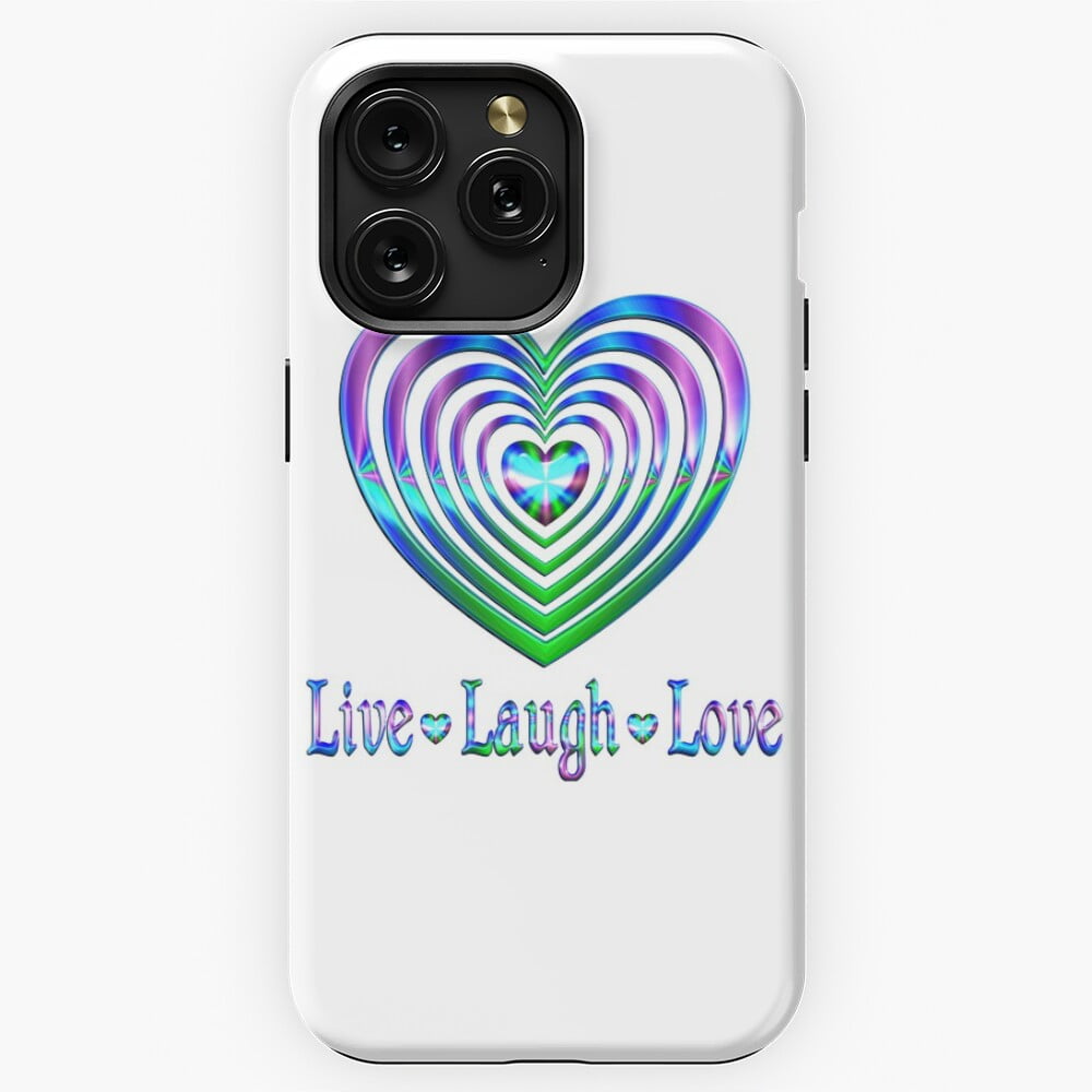 Live Laugh Love Hearts Inspiring Quote Retro Design for iPhone 17 16 15 ...