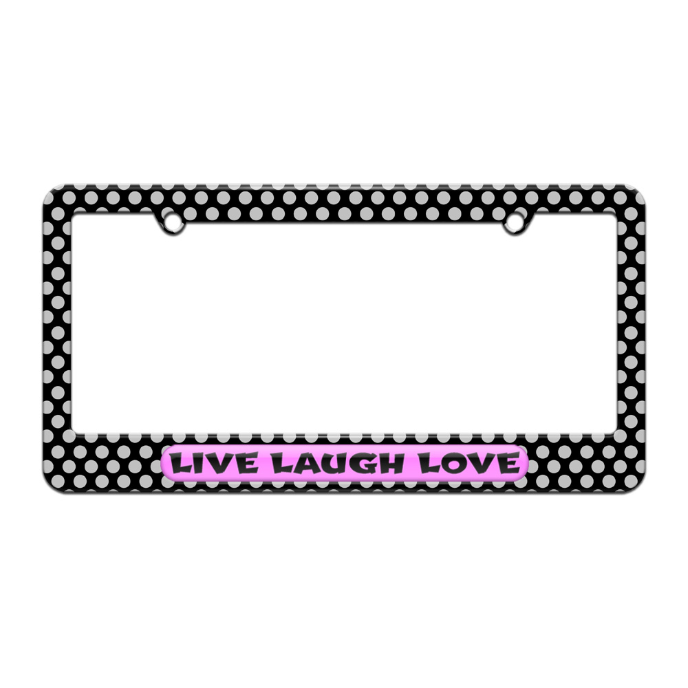 Live Laugh Love - License Plate Tag Frame - Polka Dots Design - Walmart.com