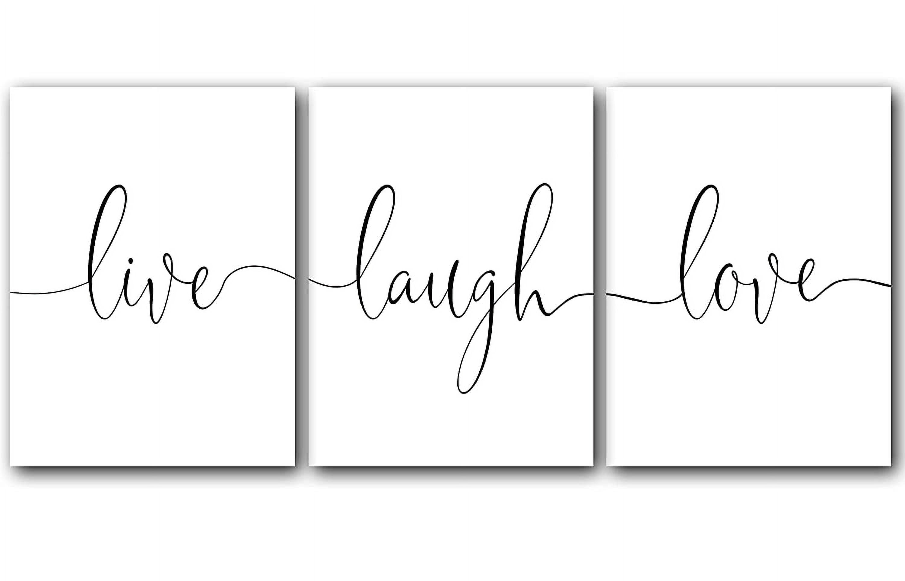 Live Laugh Love, Set of 3 Poster Prints, Home Wall Décor, Motivational ...