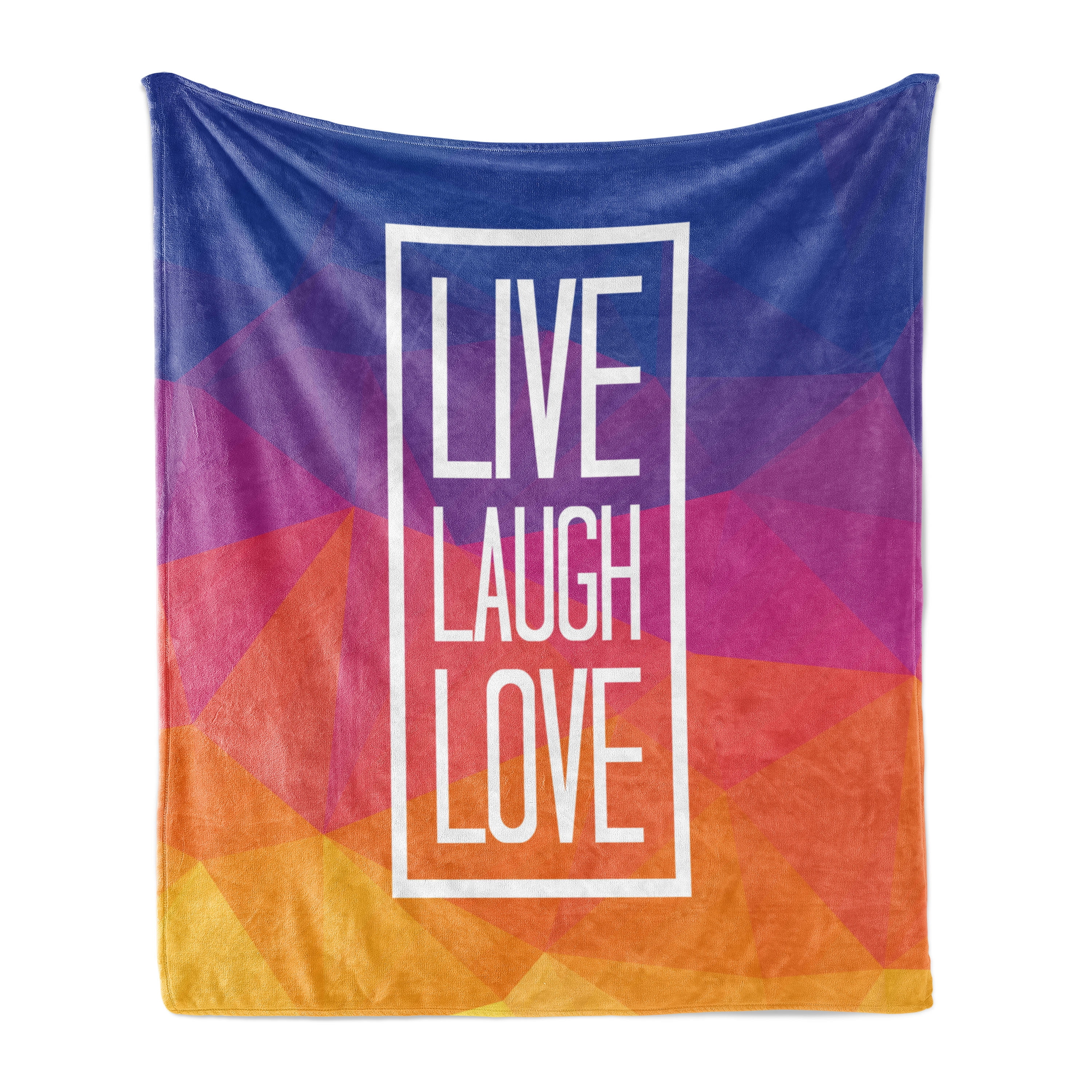 Live Laugh Love Soft Flannel Fleece Blanket, Famous Slogan Framework ...