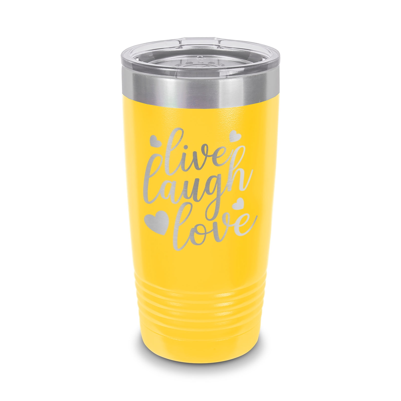 Live Laugh Love Tumbler 20 oz - Laser Engraved w/ Clear Lid - Stainless ...