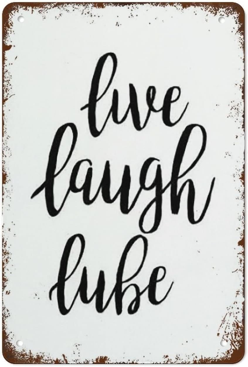 Live Laugh Lube Vintage Tin Sign – Retro Metal Wall Decor for Home, Bar ...