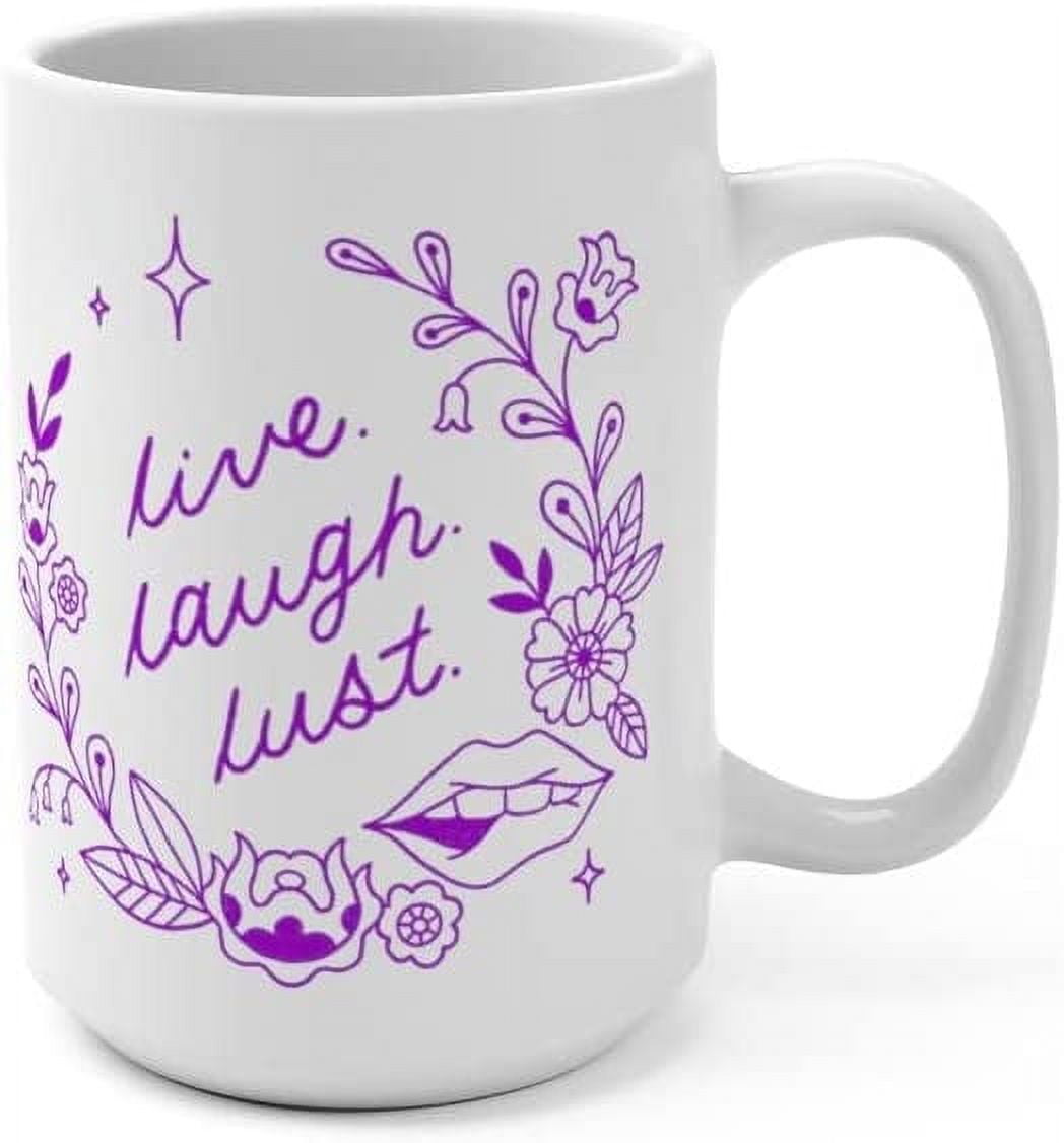 Live, Laugh, Lust Purple Floral Coffee Mugs Inspirational Mugs, Coffee ...