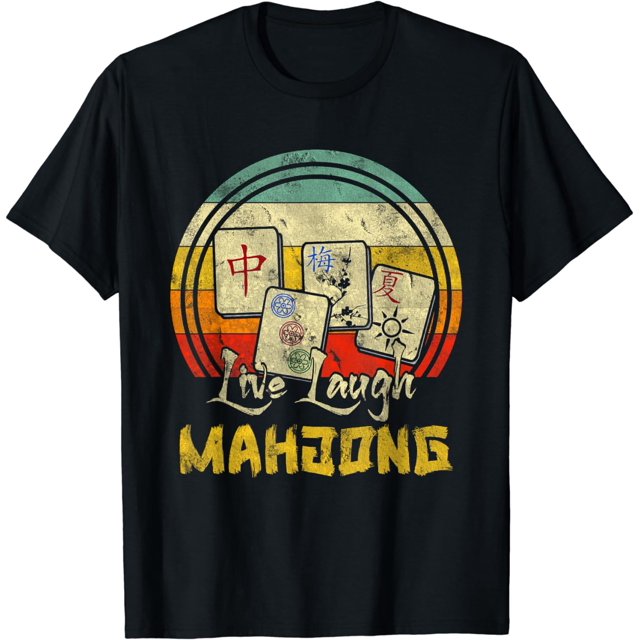 Live Laugh Mahjong Retro Mah Jongg Chinese Game Tiles T-Shirt - Walmart.com
