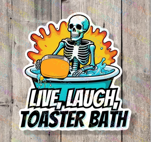 Live Laugh Toaster Bath Dark Laptop Water Bottle Vinyl Stickerkindle ...