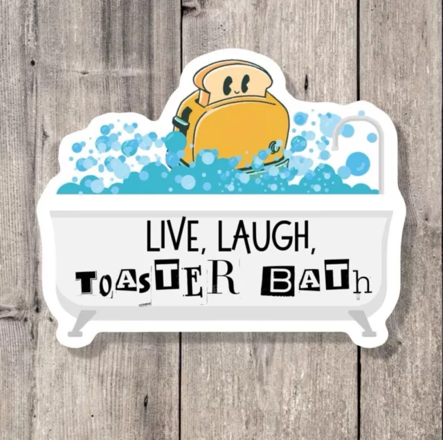 Live Laugh Toaster Bath Dark Water Bottle Laptop Vinyl Sticker ...