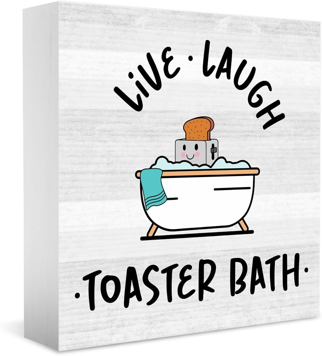 Live Laugh Toaster Bath Sign, Funny Bathroom Decor, Gift for Dark Humor ...