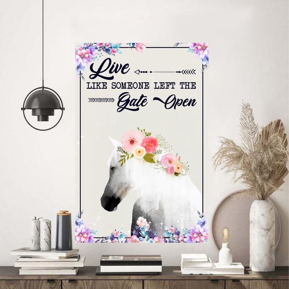 Live Like Someone Left The Gate Open Horse Print Poster 24 x 36 Inch ...