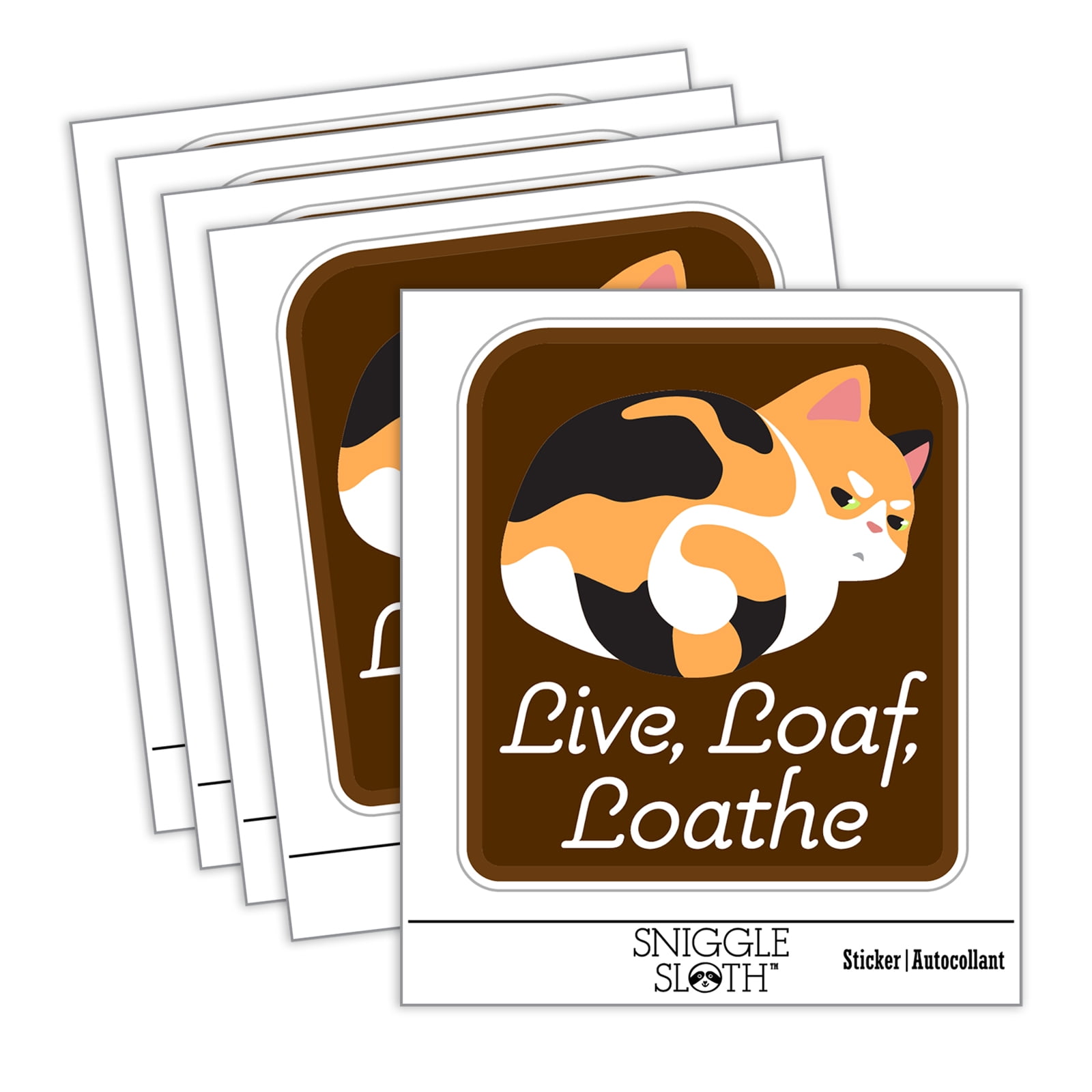 Live Loaf Loathe Funny Cat Grumpy Car Window Bumper Water Bottle Phone ...