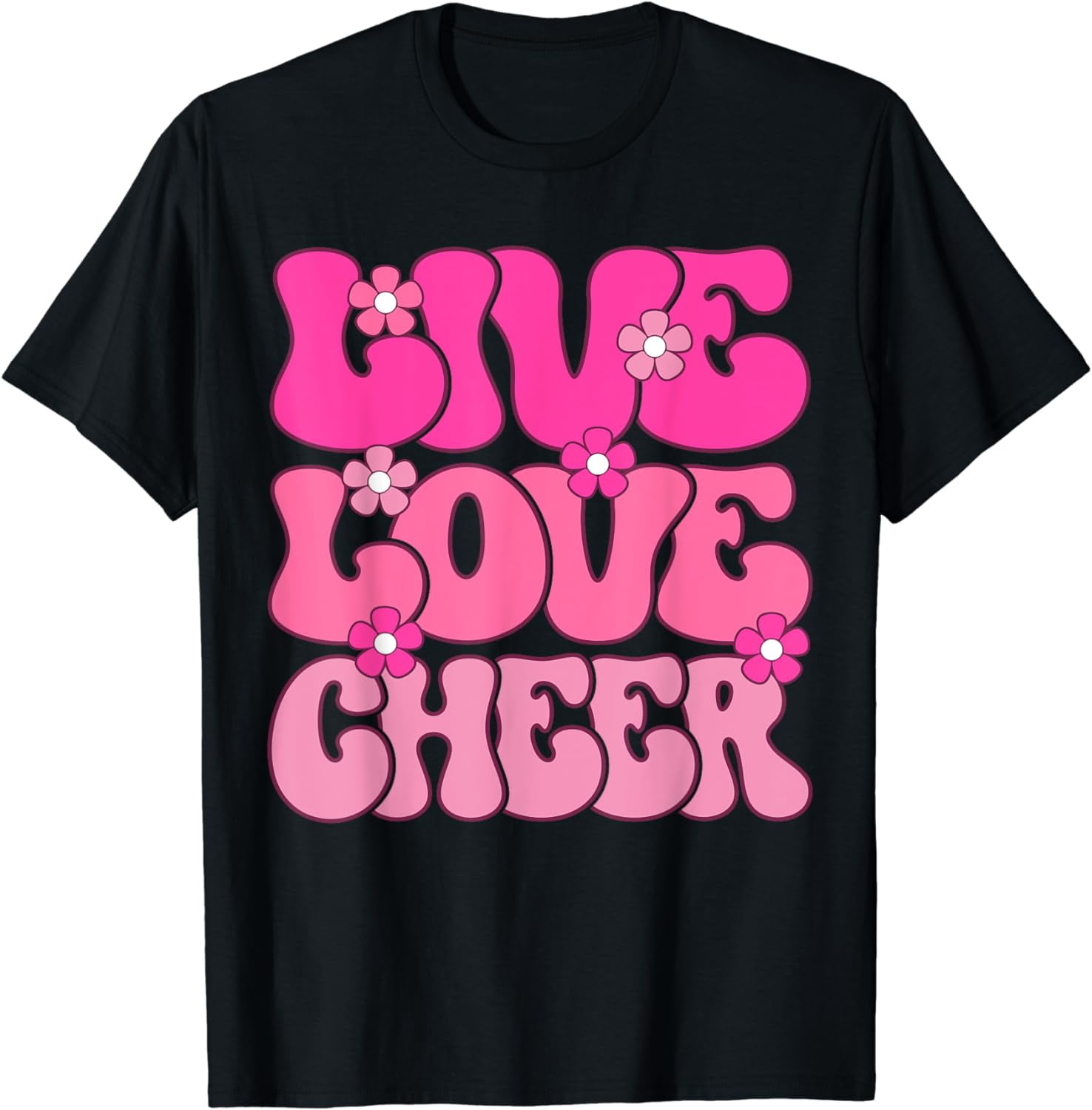 Live Love Cheer Girl Cheerleading Cheerleader Women Cheer T-Shirt ...