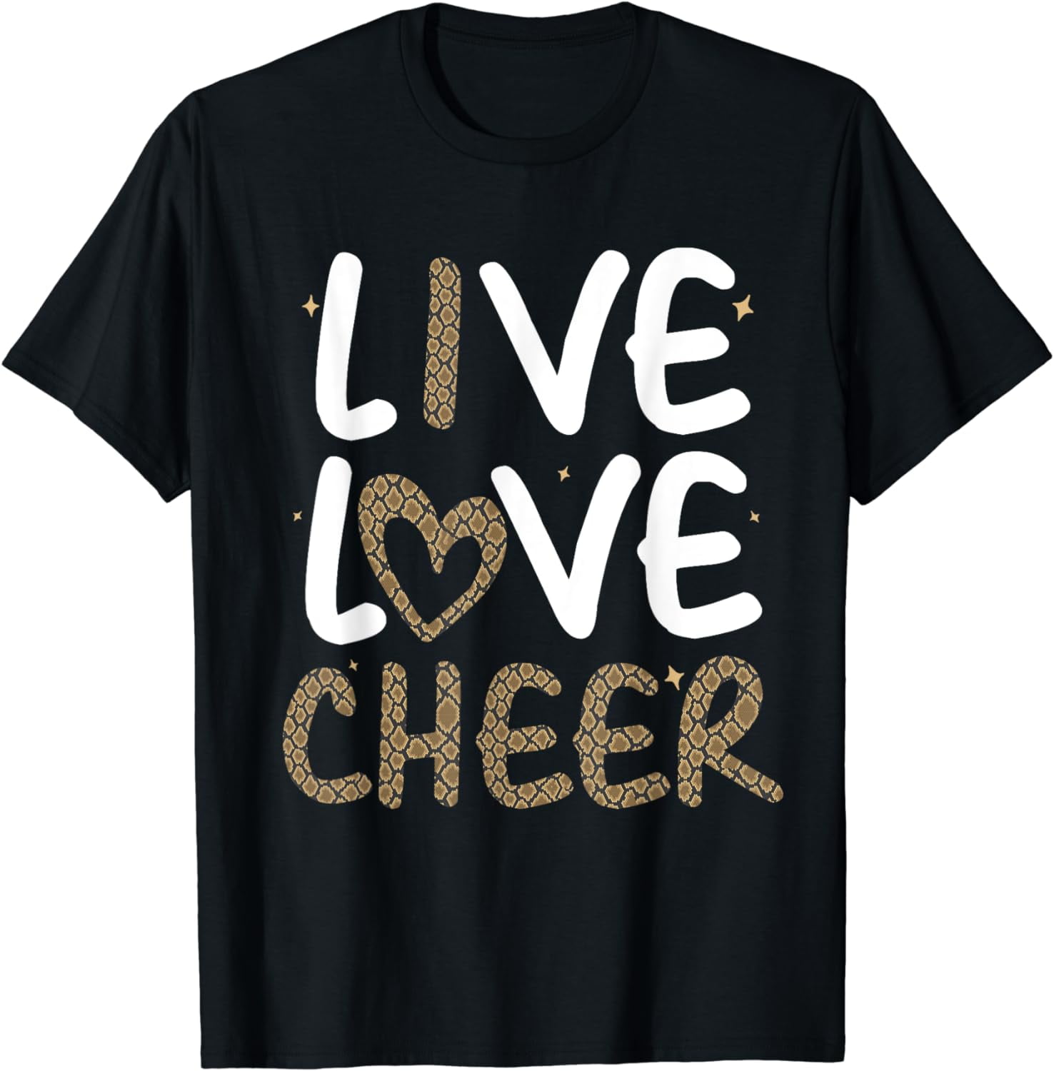Live Love Cheer cute women girls cheerleader happy funny T-Shirt ...