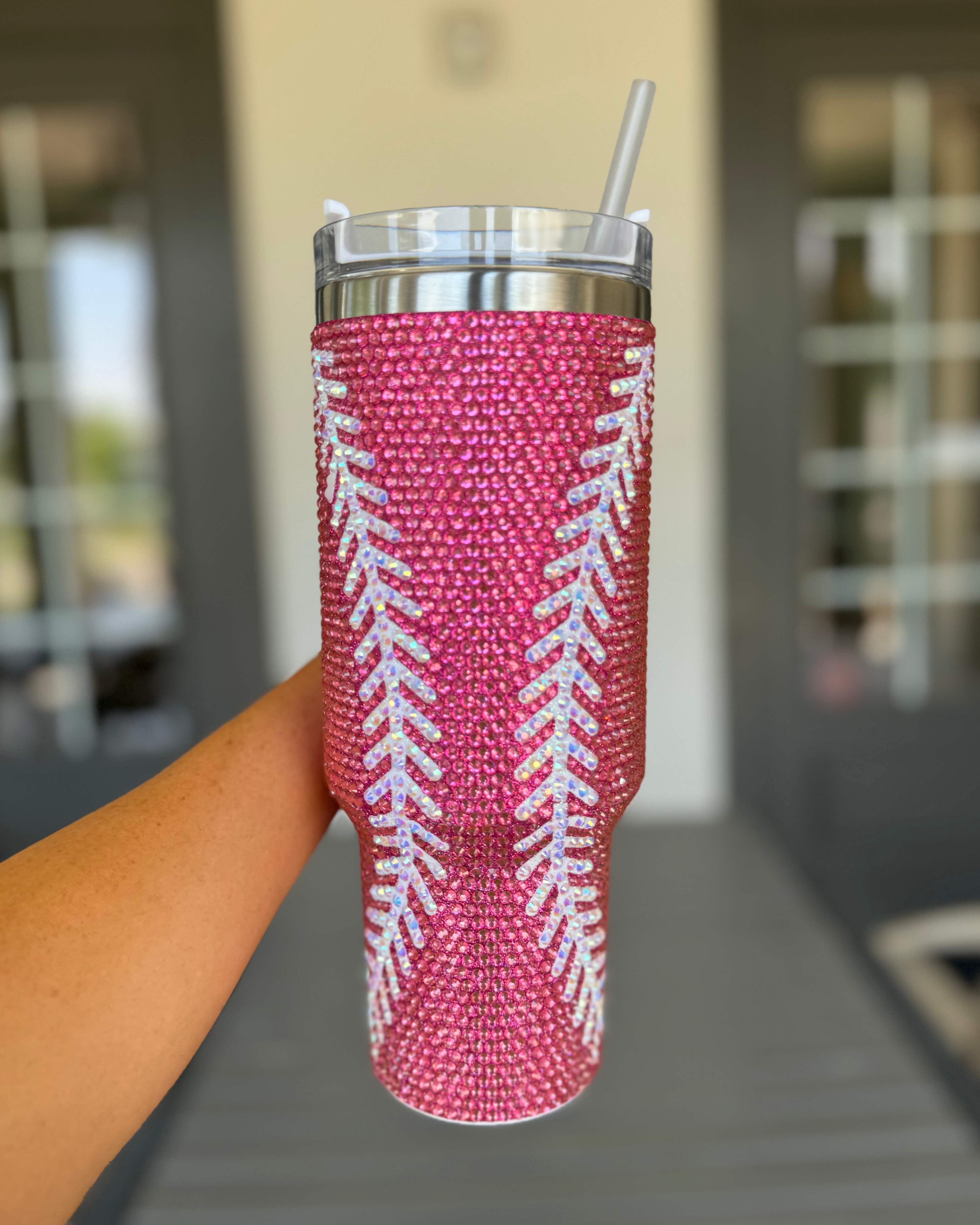Live Love Gameday® HOT PINK Crystal Baseball/Softball "Blinged Out" 40 ...