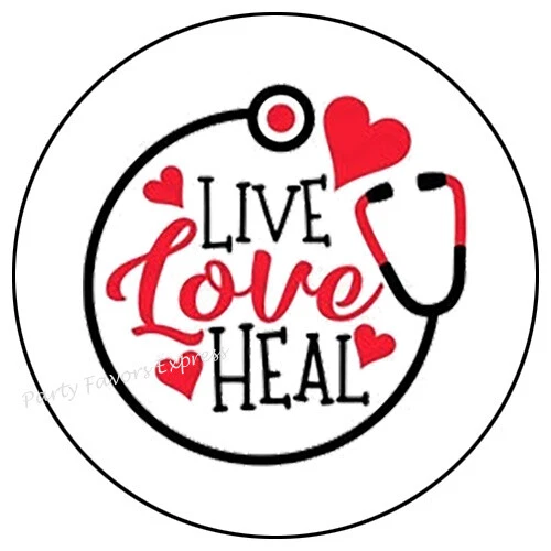 Live Love Heal Nurse Doctor Stickers Party Favors Phone Decal Water ...