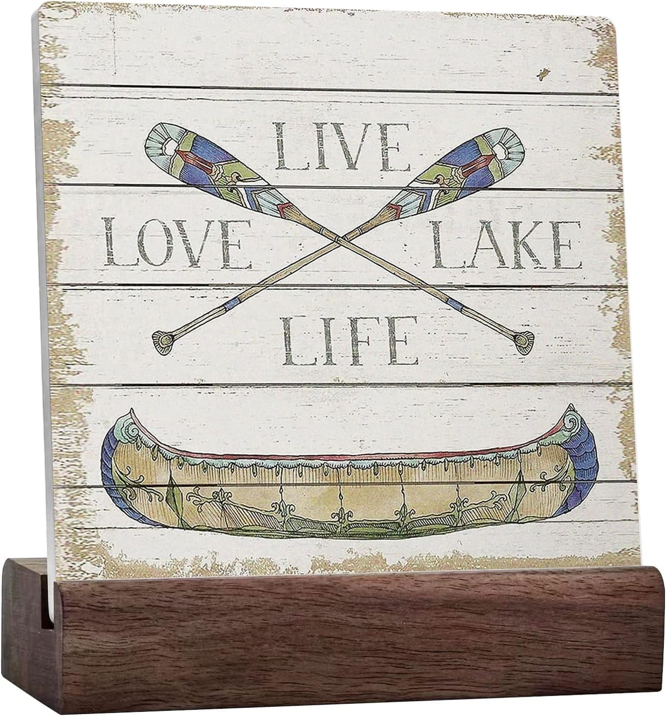 Live Love Lake Life Ceramic Table Sign Decor,Lake Lover Gifts,Lake Life ...