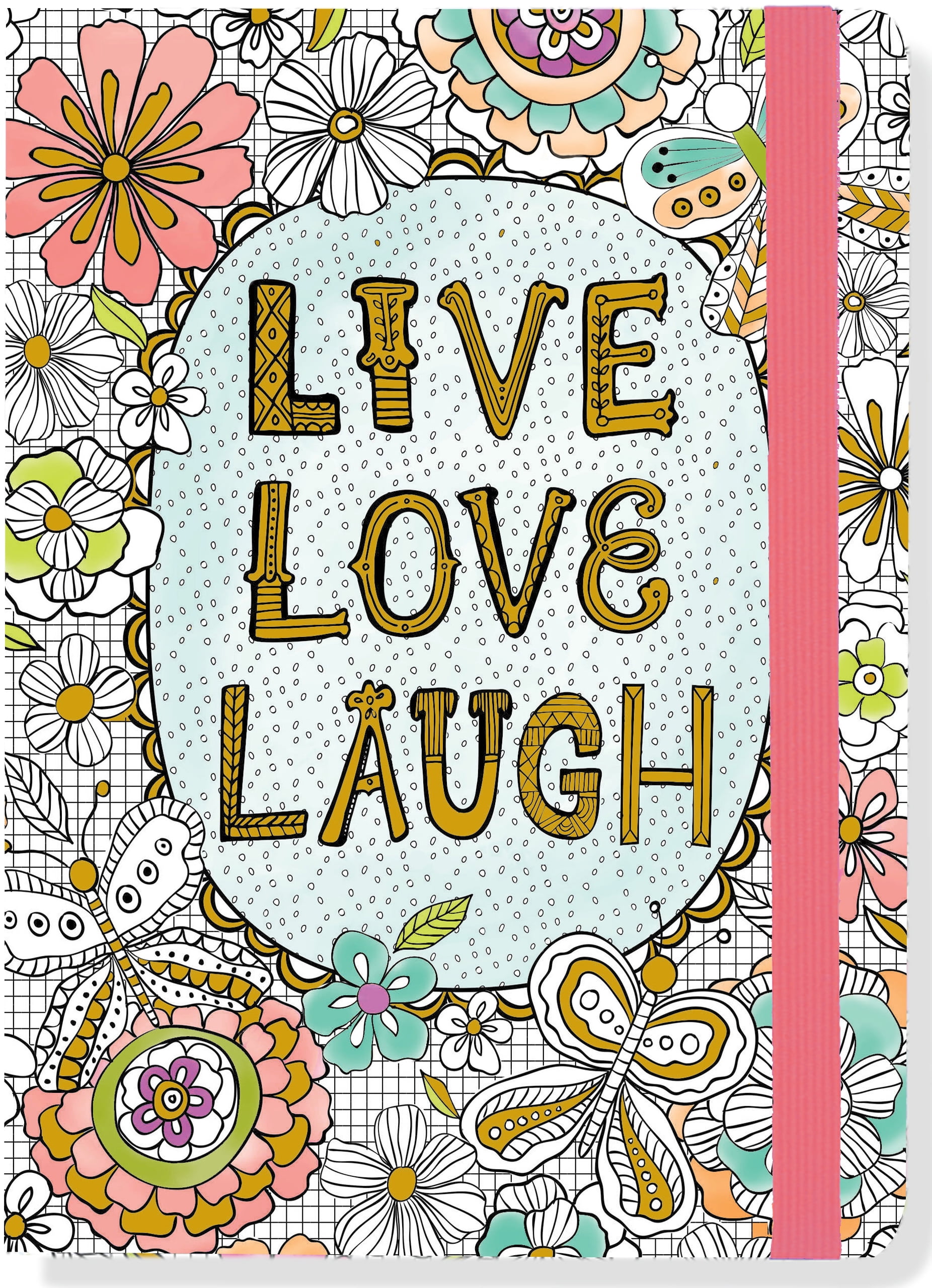 Live, Love, Laugh Coloring Journal: Write, Color, Relax (Hardcover ...