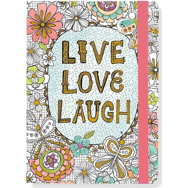 Live, Love, Laugh Coloring Journal: Write, Color, Relax (Hardcover ...