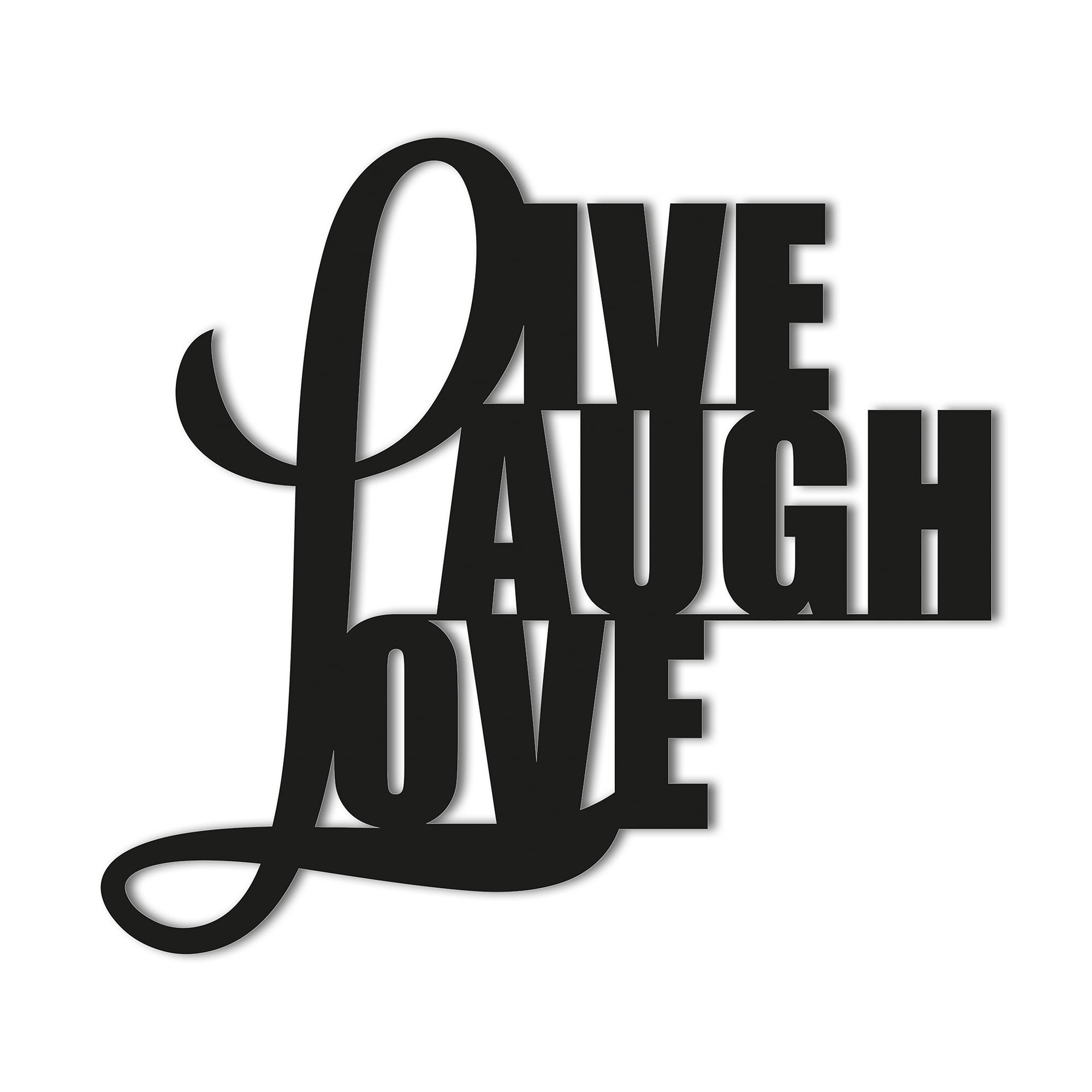 Live Love Laugh Word Art Laser Cut Solid Steel Decorative Home Accent ...