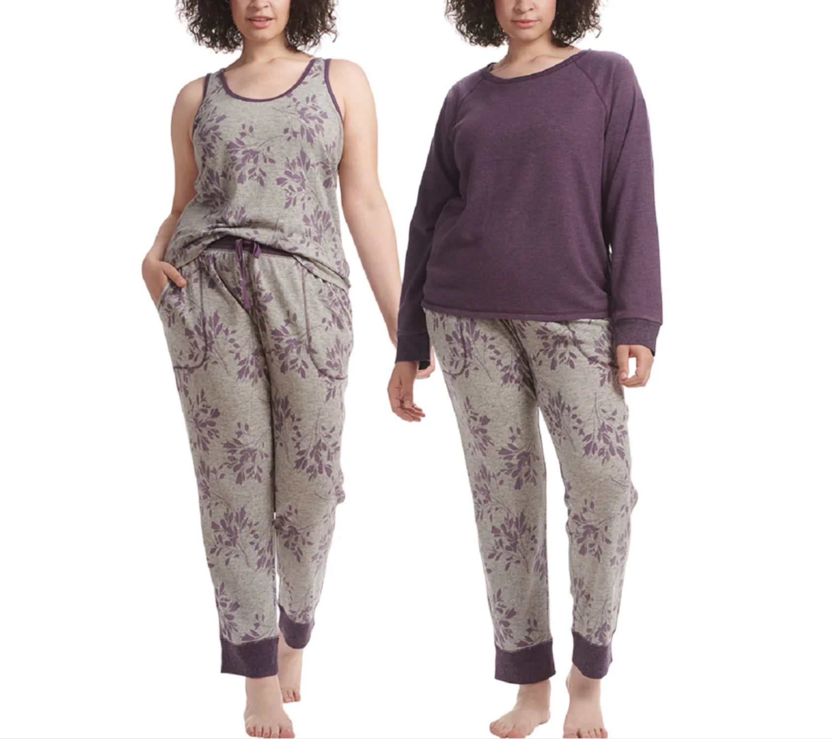 Live Love Lounge Ladies' 3-Piece Loungewear Sleepwear Set with Top and ...