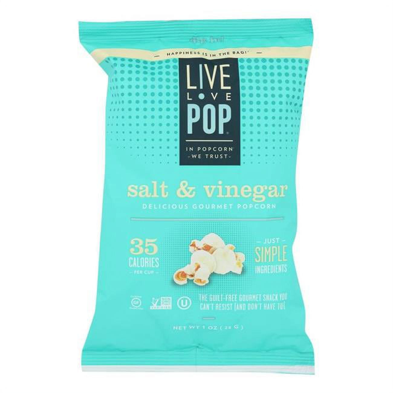 Live Love Pop 2446383 1.0 oz Salt & Vinegar Popcorn, Case of 24 ...