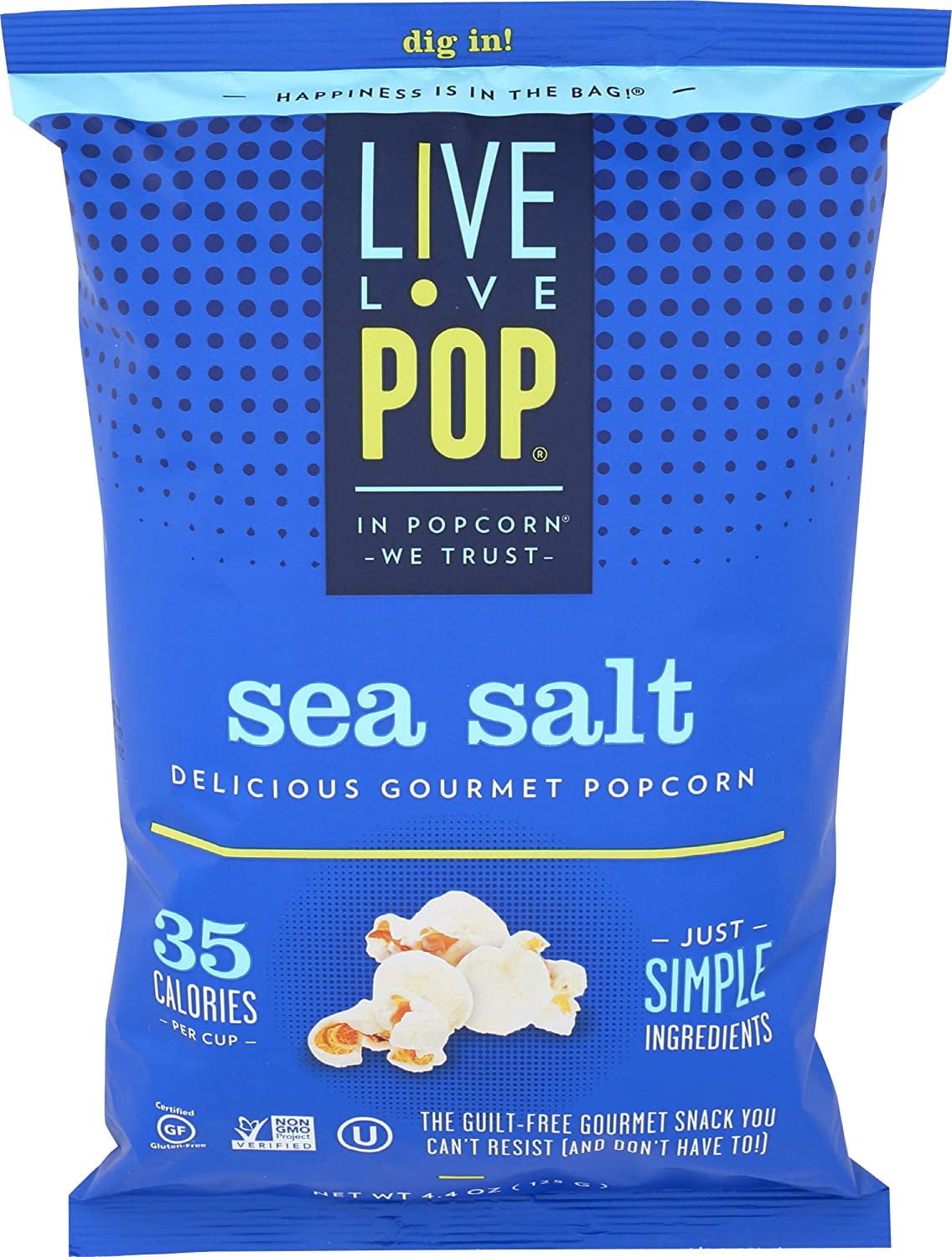 Live Love Pop Popcorn Sea Salt 4.4 oz Pack of 3 - Walmart.com