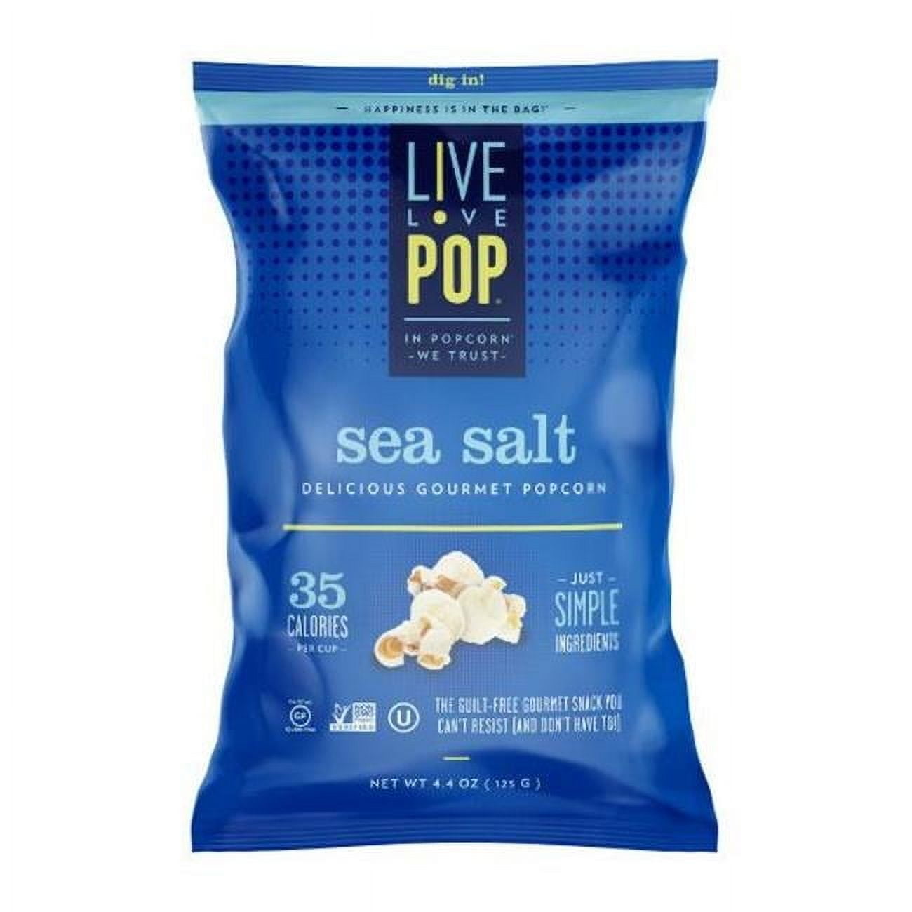 Live Love Pop Sea Salt Popcorn, 4.4 oz - Pack of 12 - Walmart.com