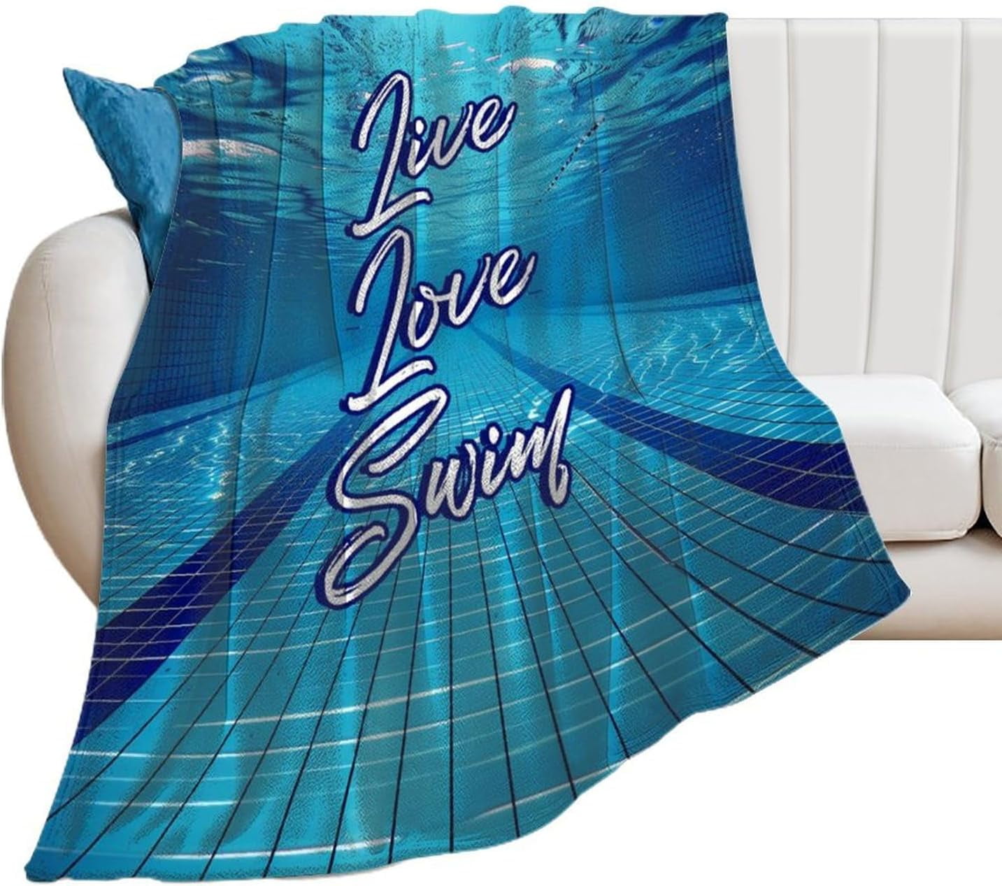 Live Love Swim Swimming Pool Throw Blankets Blanket Bed Blanket Couch ...