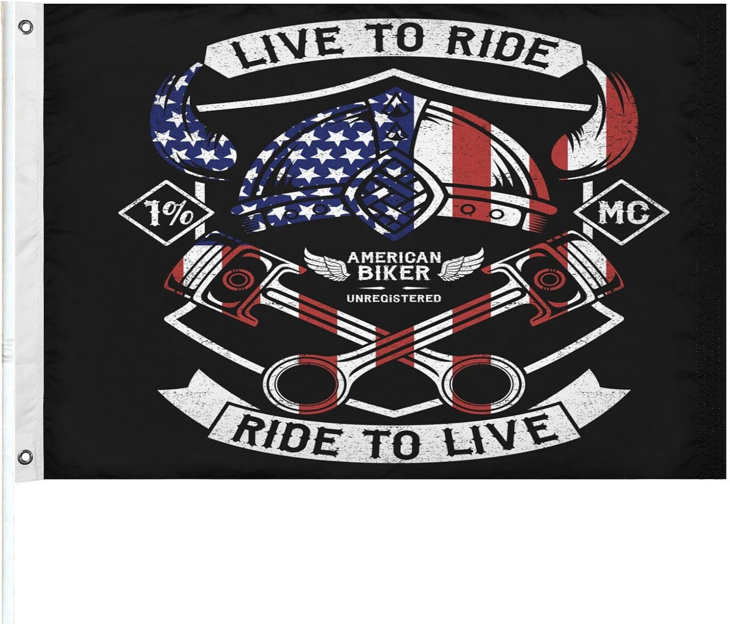 Live Ride American Flag Outdoor Garden Flag for Outside Funny Flags ...