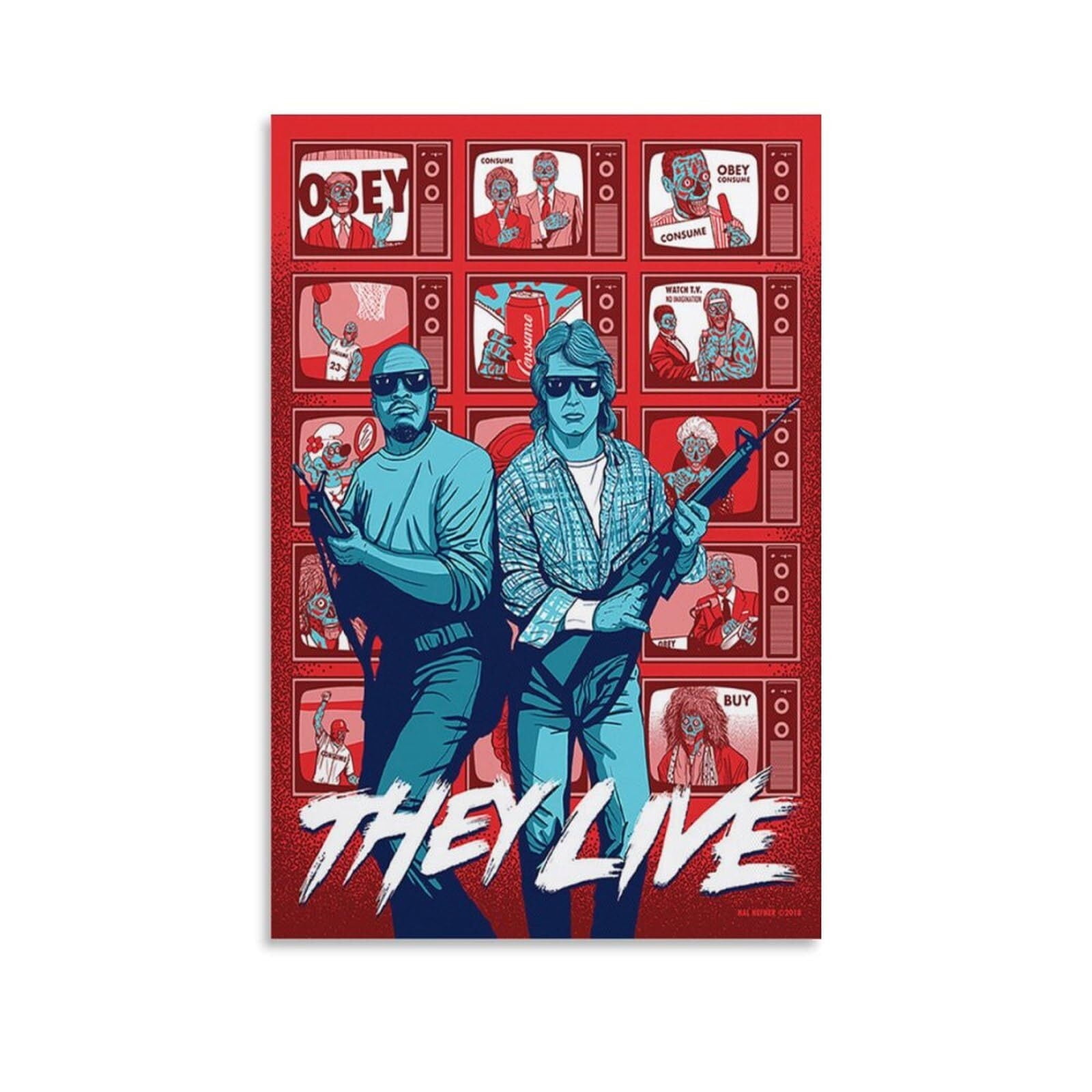 They Live Science Fiction Action Horror Movie Poster (24) Painting On ...