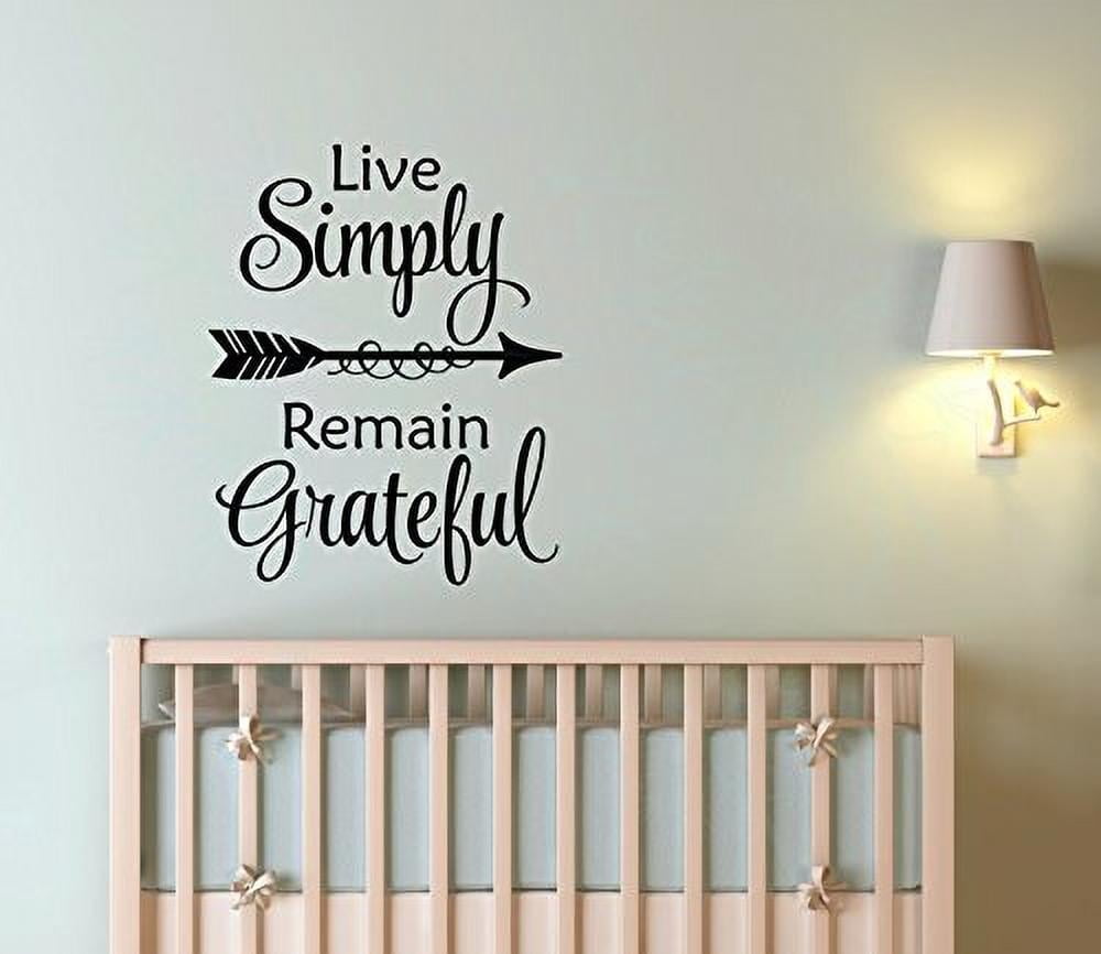 Live Simply, Remain Grateful Vinyl Inspiration Décor Wall Stickers ...