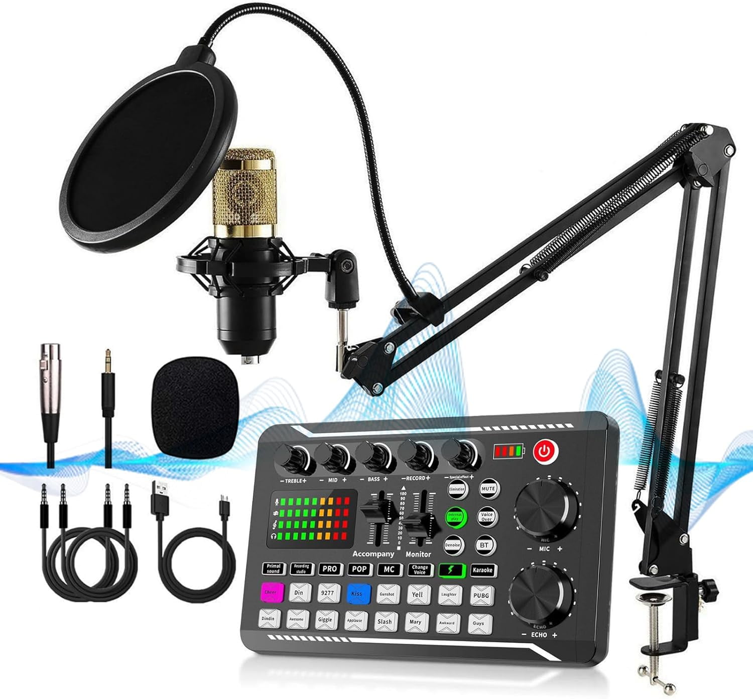 Live Sound Card with DJ Mixer Effects & Voice Changer, F998 Live Sound ...