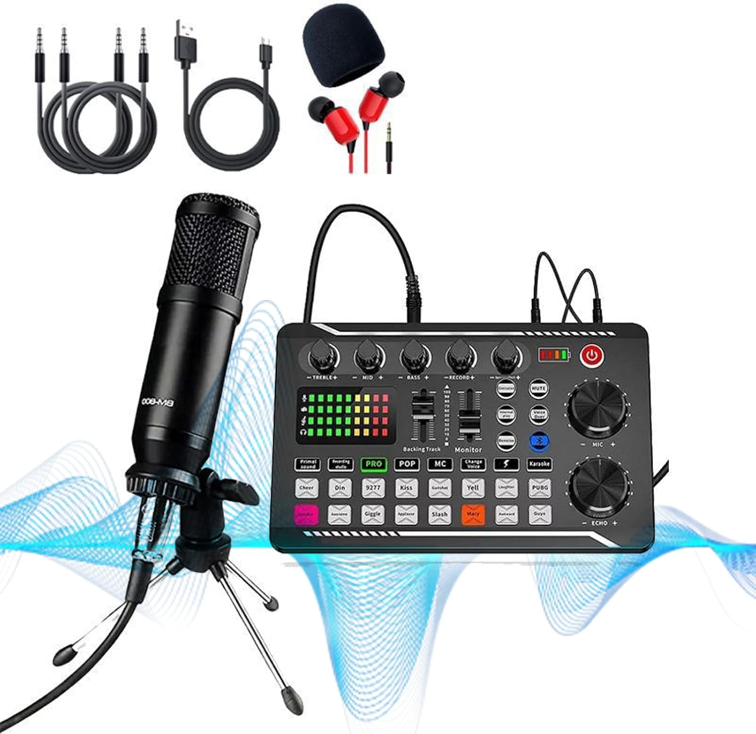 Live Sound Card with DJ Mixer Effects & Voice Changer, F998 Live Sound ...