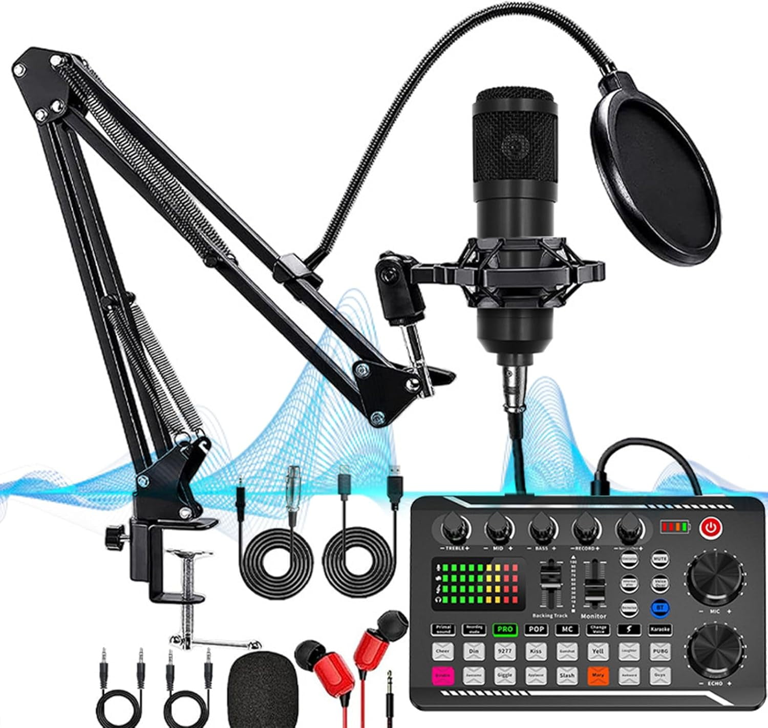 Live Sound Card with DJ Mixer Effects & Voice Changer, F998 Live Sound ...