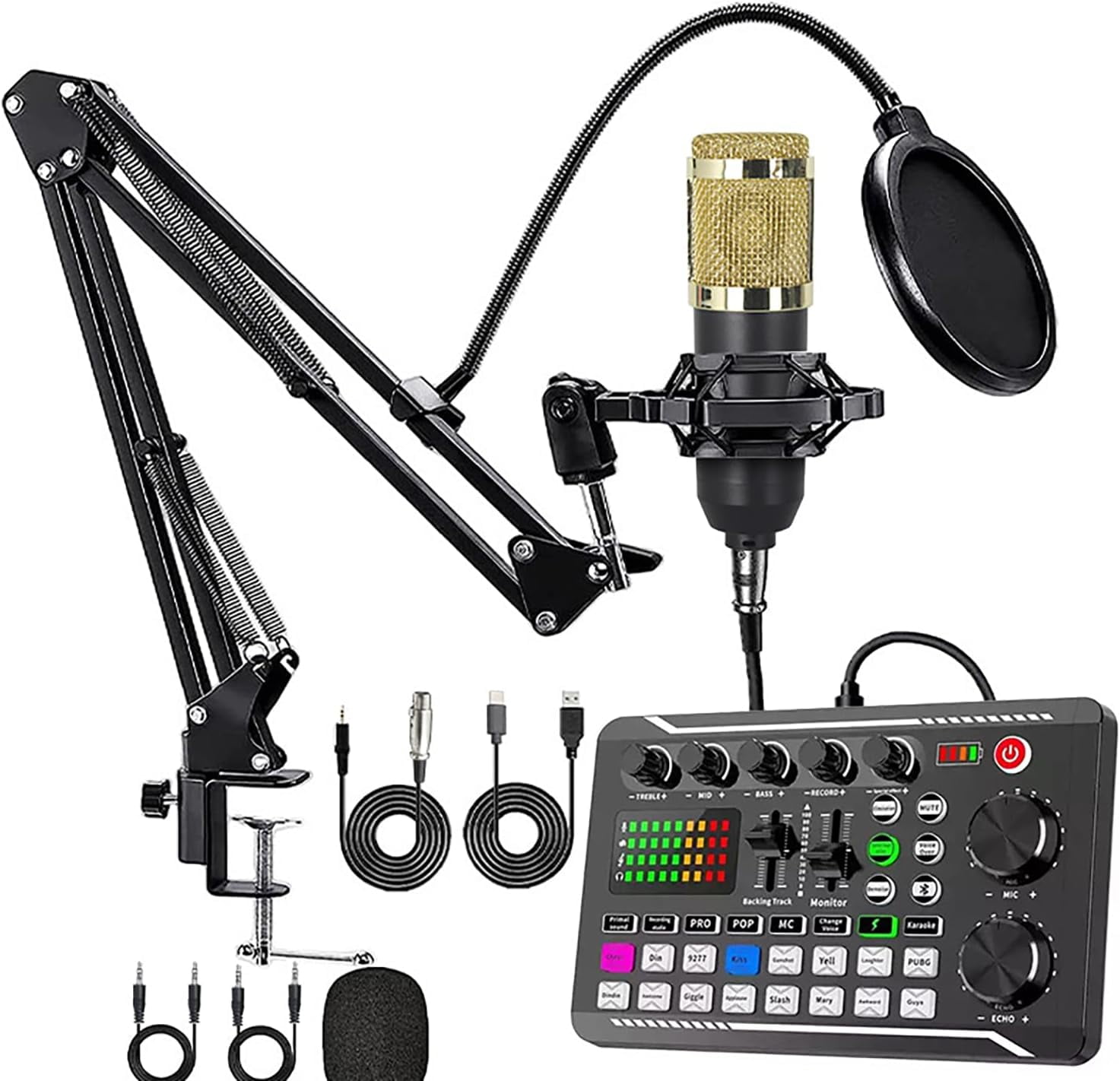 Live Sound Card with DJ Mixer Effects & Voice Changer, Professional ...